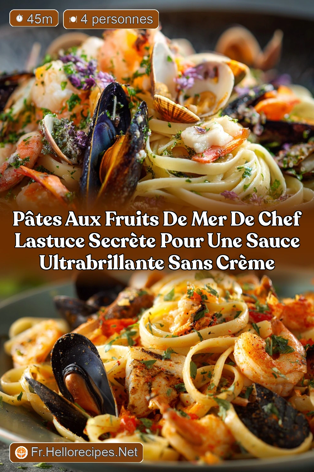 Pâtes aux fruits de mer Linguine de Chef sans crème à…